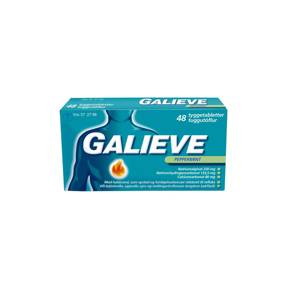 Galieve Peppermint tyggetabletter - 48 stk - Med24.dk