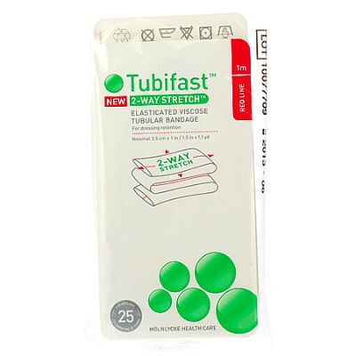Tubifast 2-way stretch rød 3,5cm x 1m - Med24.dk