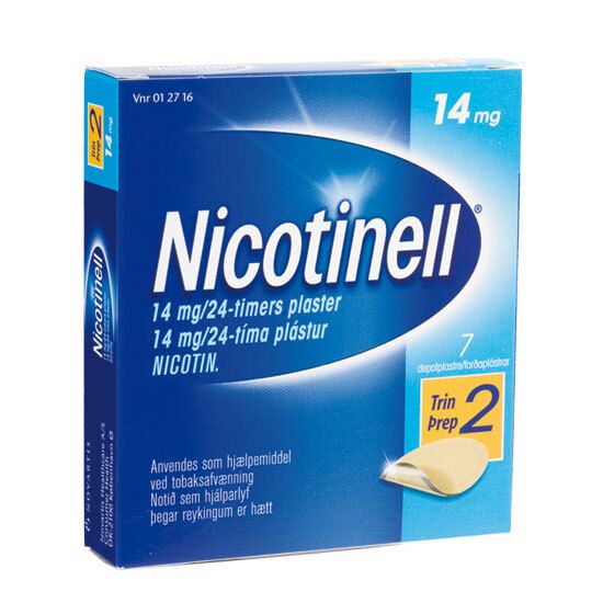 Nicotinell Nikotin Depotplastre 14 mg/24 timer - 7 stk - Med24.dk