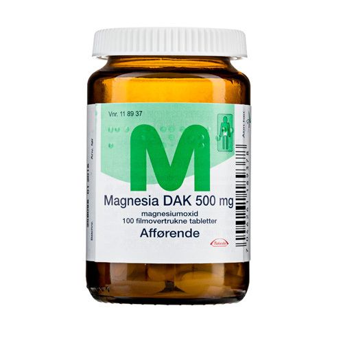 Magnesia 500mg - 100 stk - Med24.dk