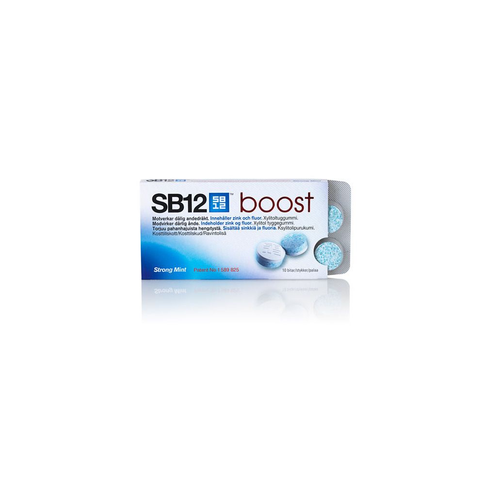 SB12 Boost tyggegummi (strong mint) - 10 stk. - Med24.dk