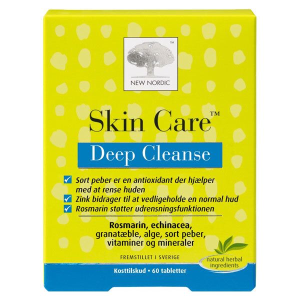 New Nordic, Skin care Deep cleanse - 60 tab - Med24.dk