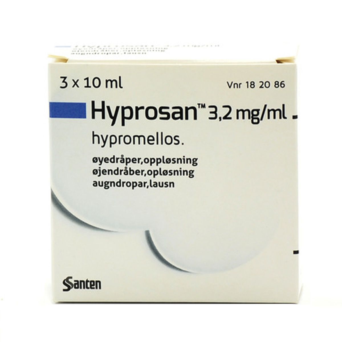 Hyprosan 3,2 mg/ml Øjendråber - 3 x 10 ml - Med24.dk