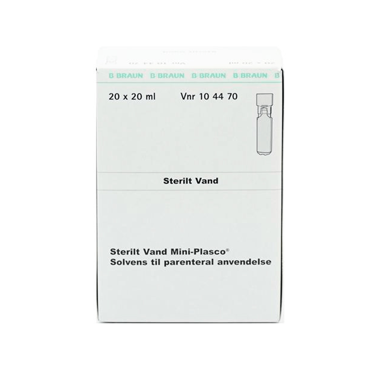 Sterilt Vand Mini-plasco Parenteral anvendelse - 20 x 20 ml - Med24.dk