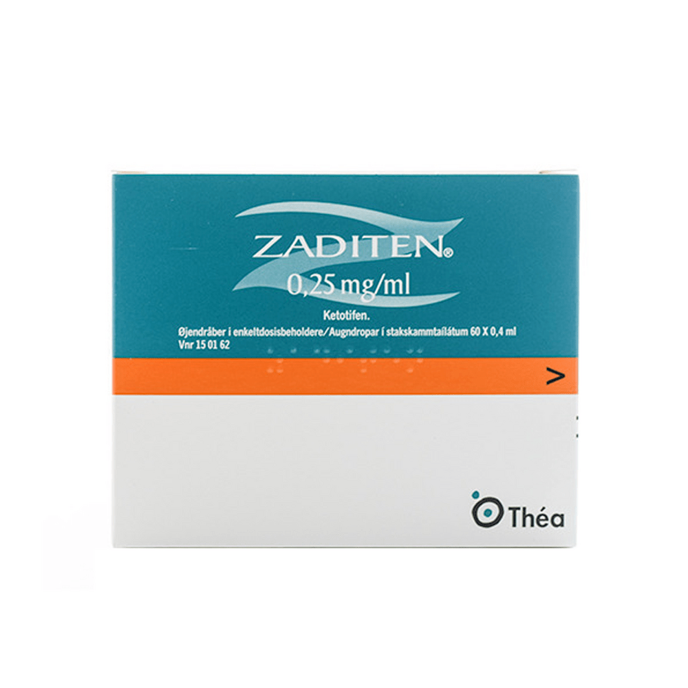 Zaditen øjendråber 0,25 mg/ml | 60x0,4 ml. | Med24.dk