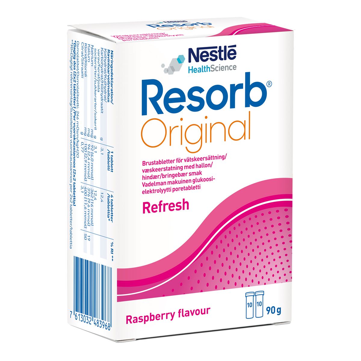 Køb Resorb Original Hindbær - 2 x 10 brusetabl. | Med24.dk