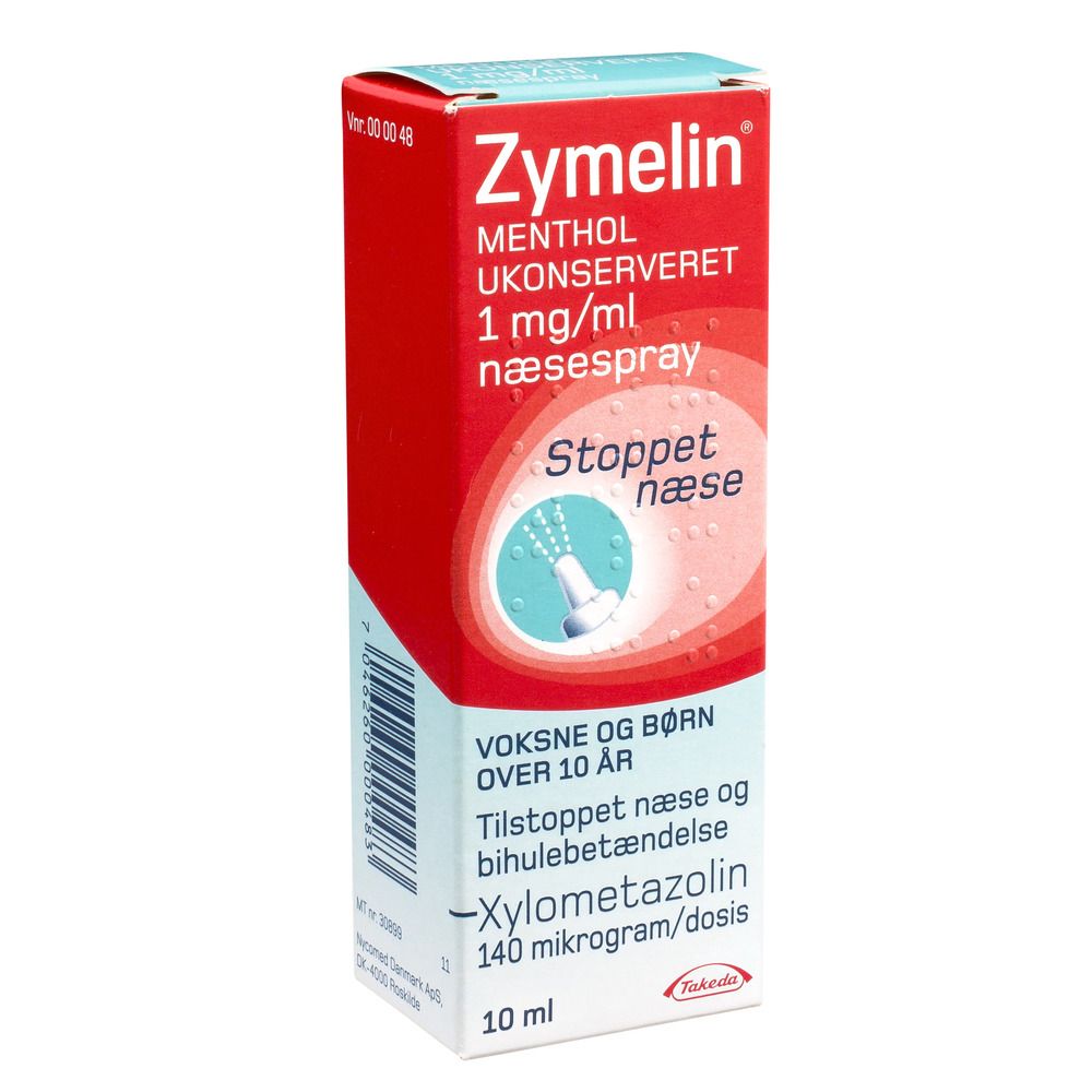 Zymelin menthol ukonserveret næsespray 1 mg/ml - Med24.dk