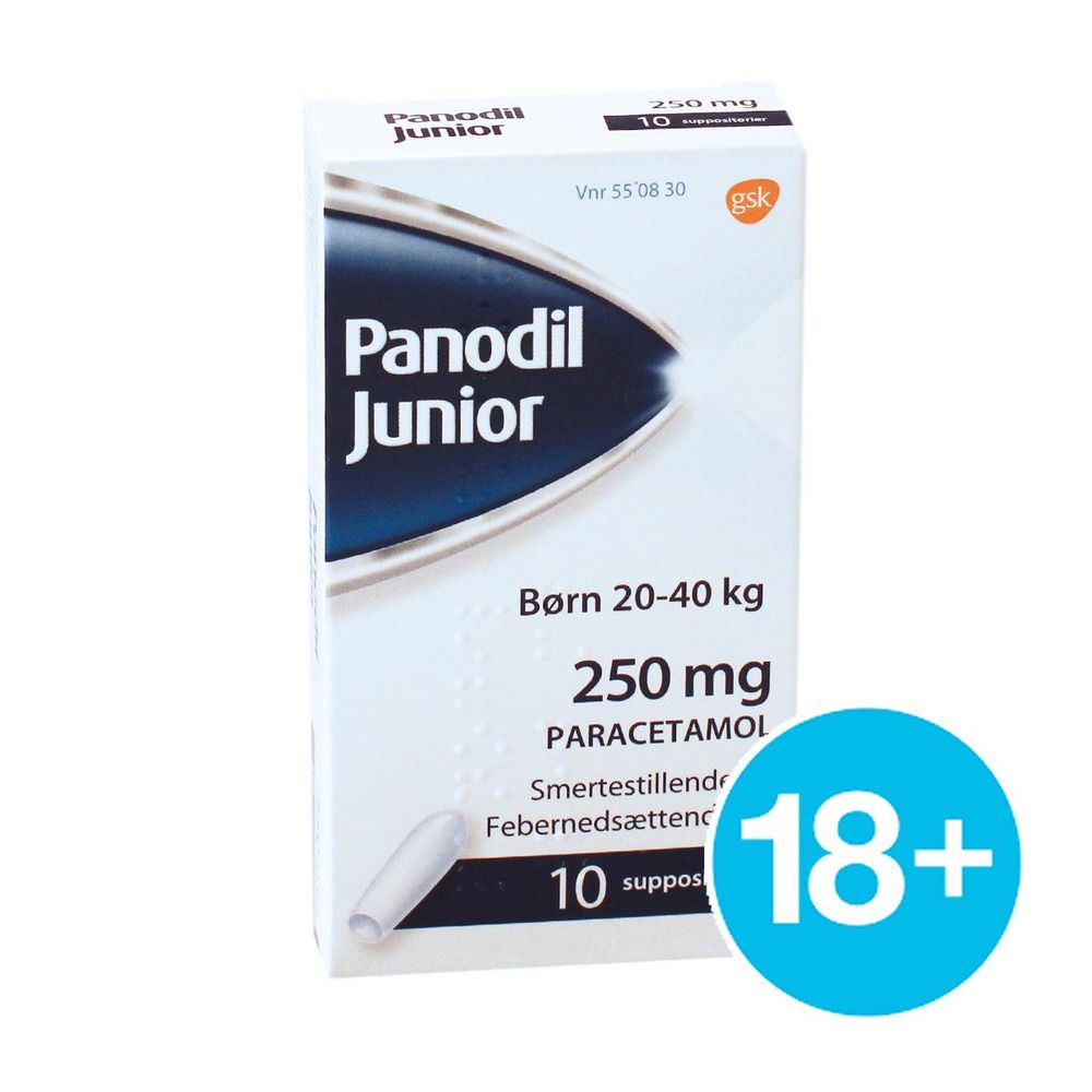 Panodil Junior 250 mg - 10 suppositorier - Med24.dk