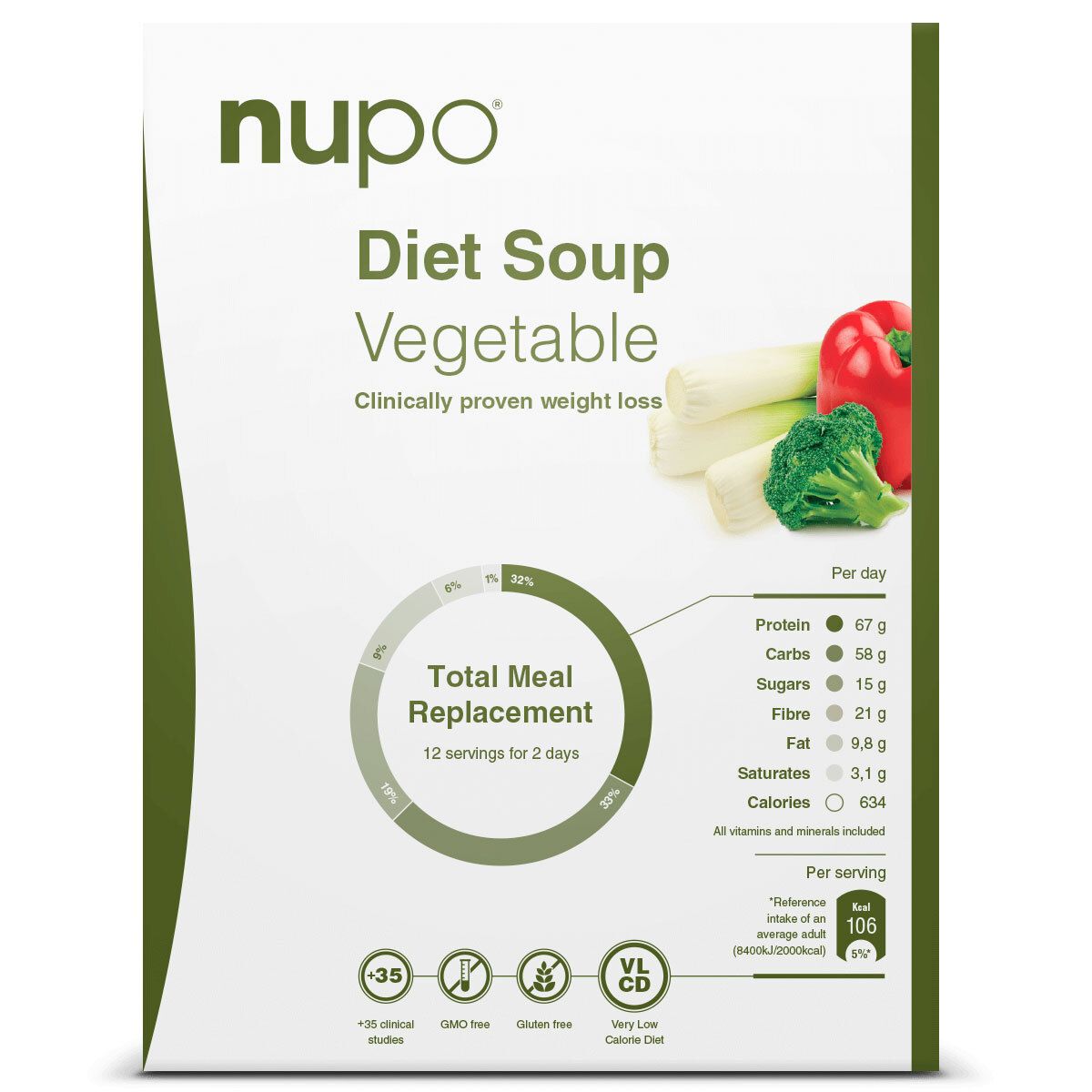 Nupo Diet Soup Vegetable - 384 g - Med24.dk