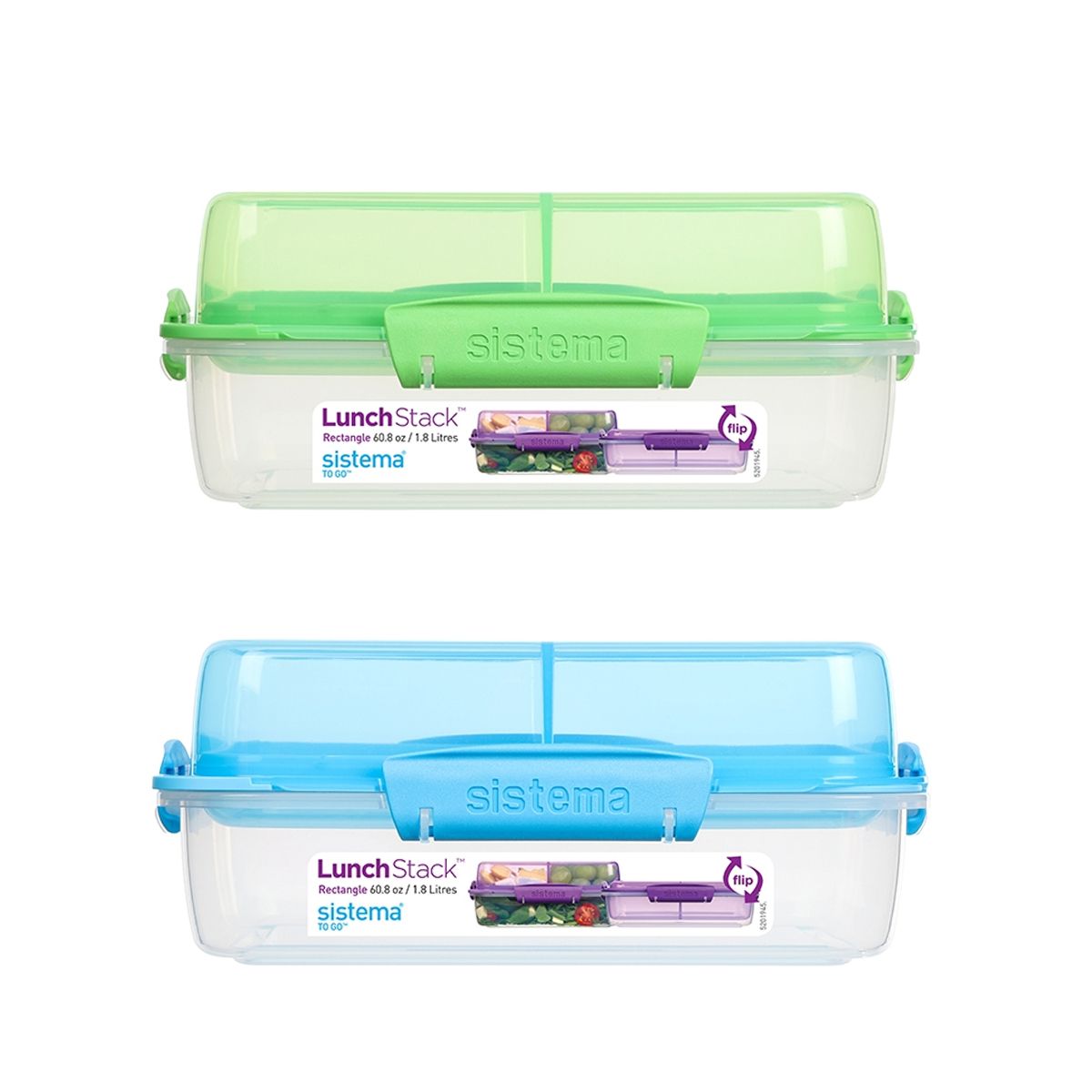 Sistema Lunch Stack Rectangle 1,8 l - 1 stk - Med24.dk