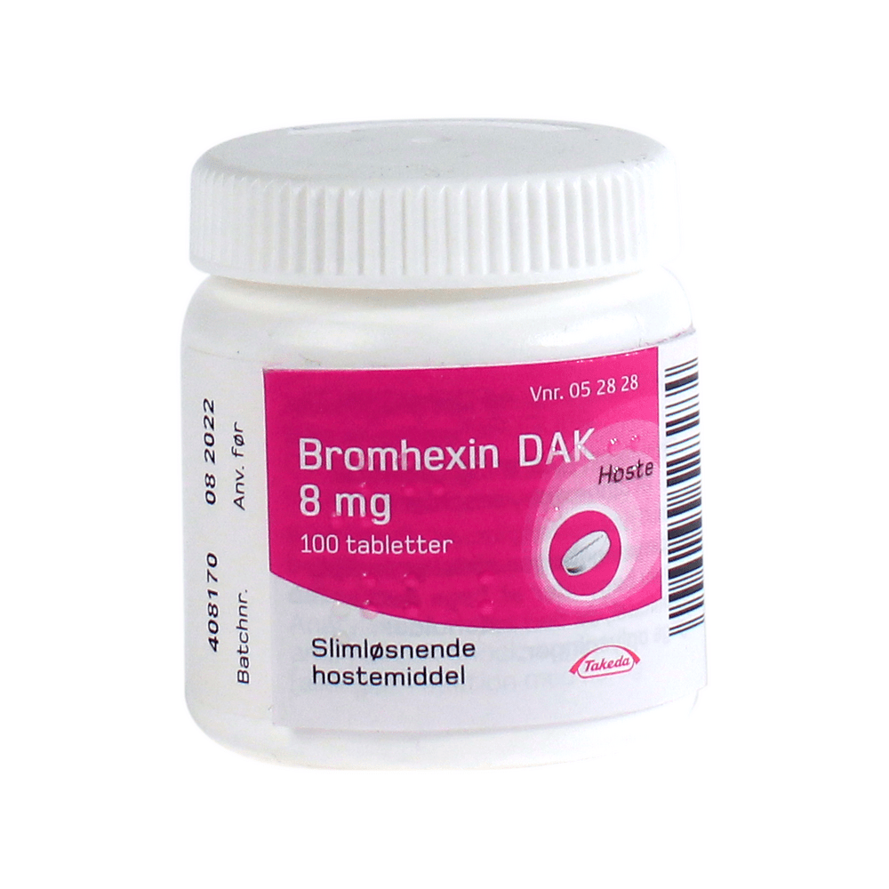 Bromhexin 8mg - 100 tabletter - Med24.dk