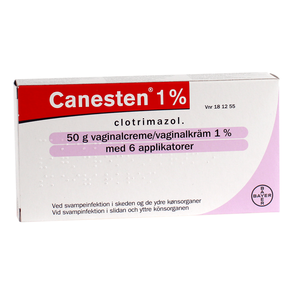 Canesten 1 % creme m/6 applikatorer - 50g - Med24.dk