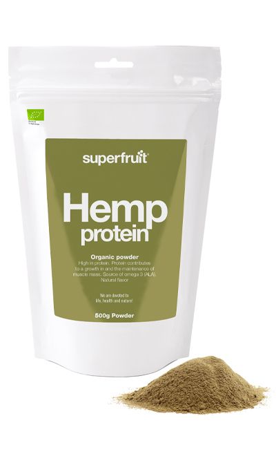 Køb Økologisk Hampproteinpulver fra Superfruit 500g hos Med24.dk