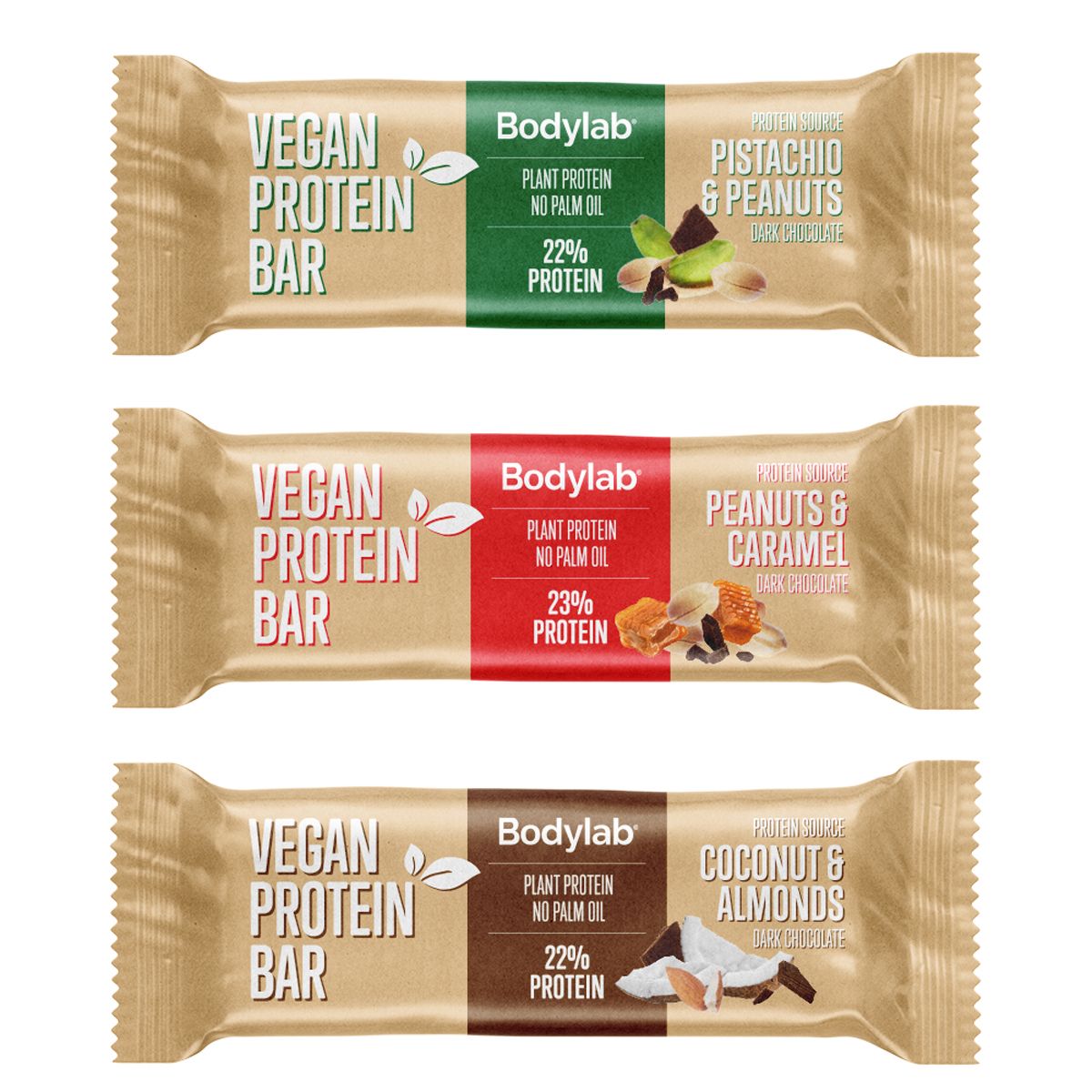 Bodylab vegan proteinbar flere smage - 1 stk - Med24.dk
