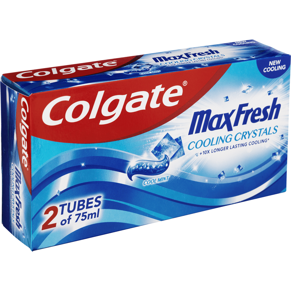 Køb Colgate Max Fresh Cooling Crystals Tandpasta 2-pak hos Med24.dk