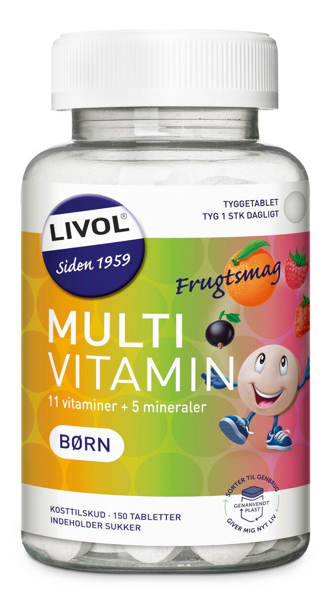 Køb Livol Multivitamin Børn, Frugt - tyggetabl. - billigt hos Med24.dk