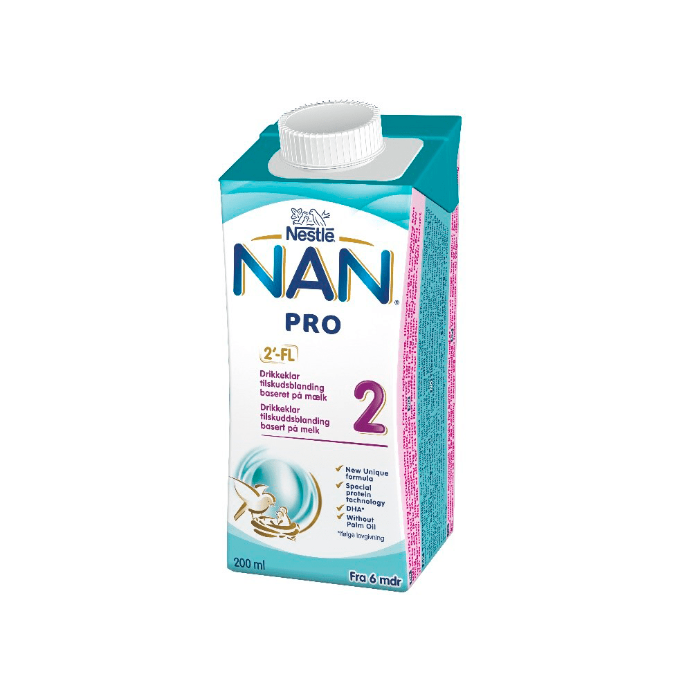 Køb NAN Pro 2 drikkeklar fra 6 mdr - 200 ml hos Med24.dk