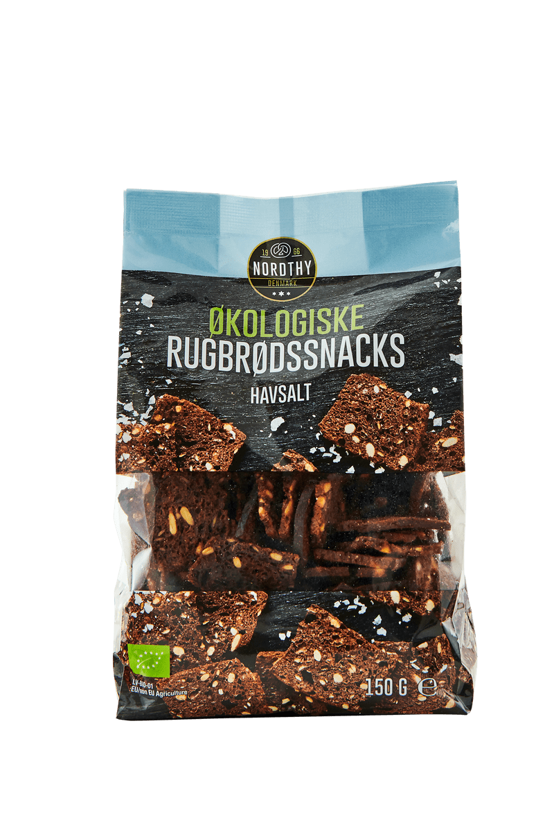 Køb Nordthy Rugbrødssnacks Havsalt 150g billigt hos Med24.dk