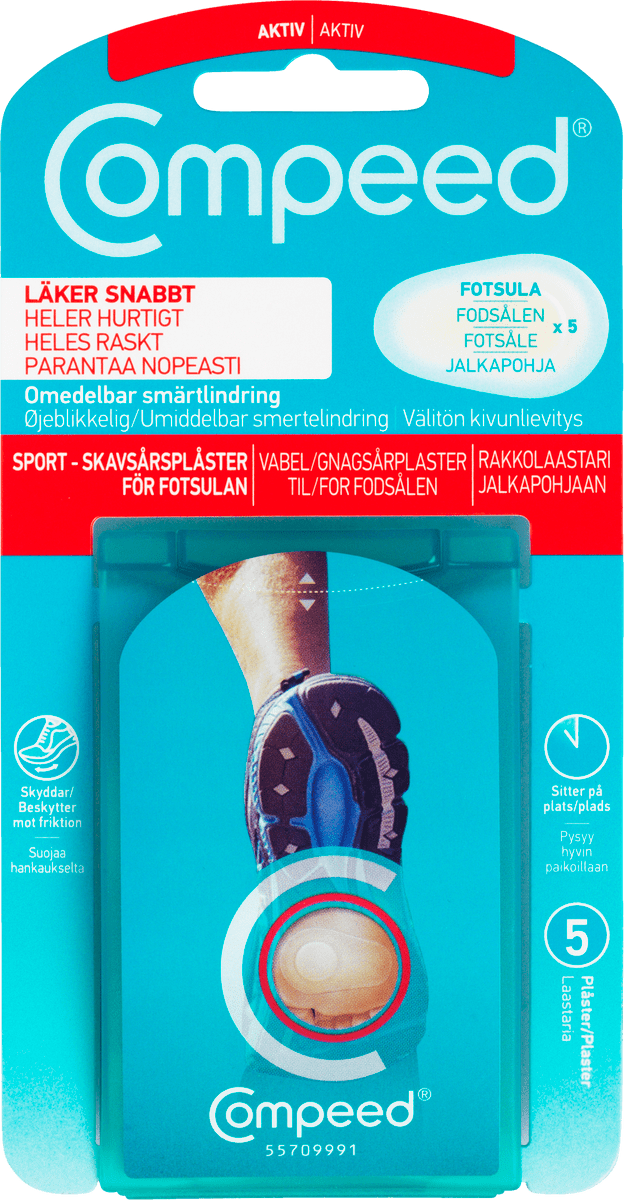 Køb Compeed Sport vabelplastre, under foden 5 stk. hos Med24.dk