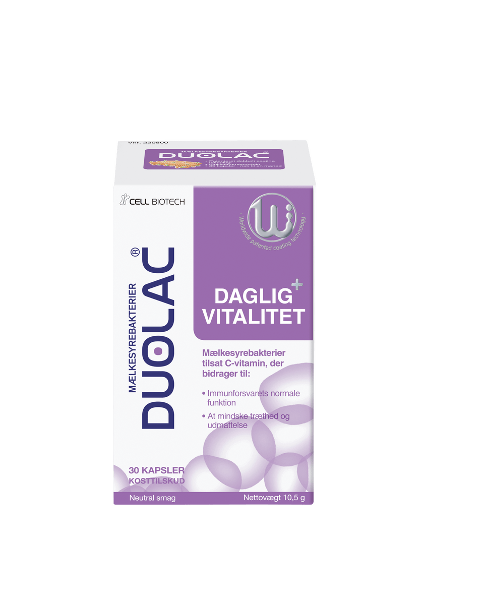 Køb Duolac Daglig+ Vitalitet - 30 kaps. billigt hos Med24.dk