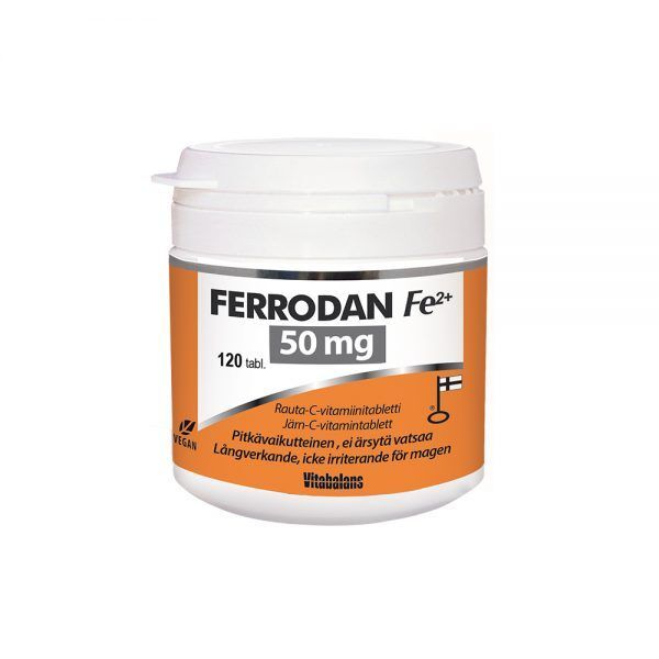 Køb Ferrodan Fe2+ 50 mg - 120 stk. hos Med24.dk