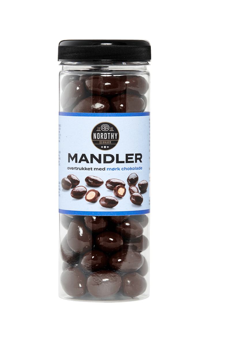 Køb Nordthy Mandler m. Mørk Chokolade - 325 g. hos Med24.dk