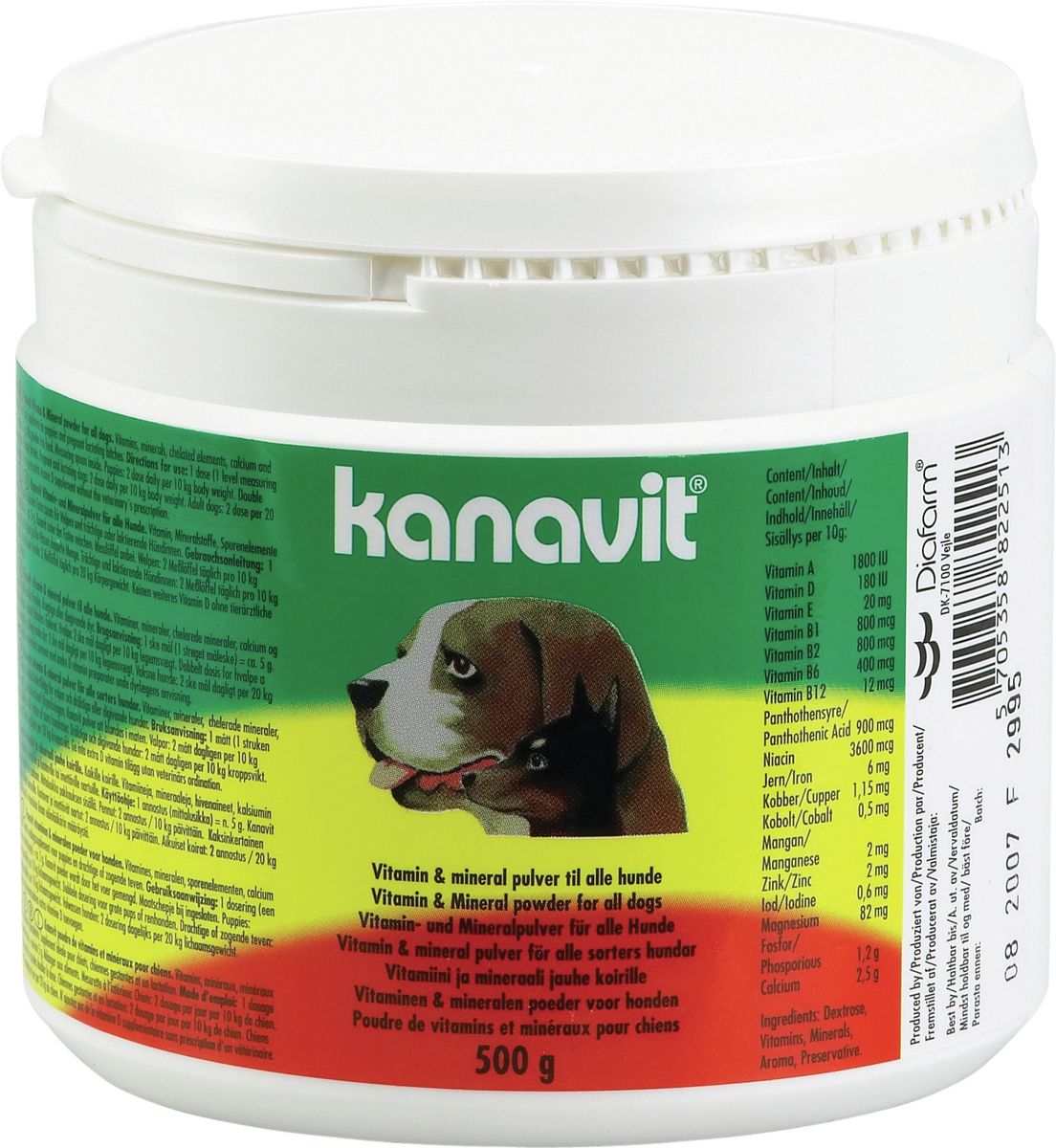 Køb Diafarm Kanavit Vitamin + Mineralpulver - 500 g hos Med24.dk