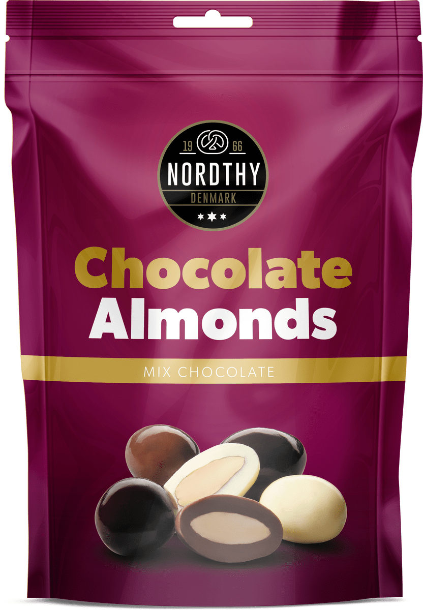 Køb Nordthy Mandler Mix Chokolade - 100 g hos Med24.dk