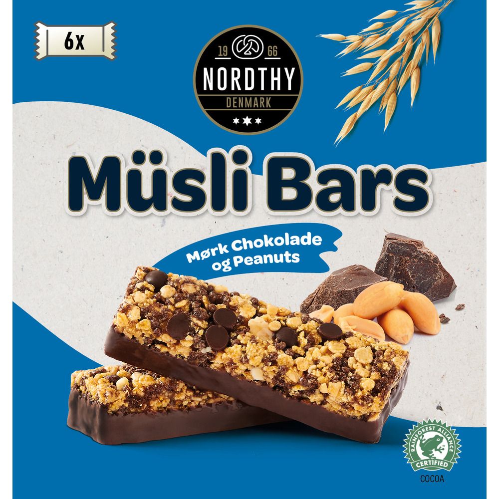 Nordthy Müsli Bar Jordnødder & Mørk Chokolade | Med24.dk