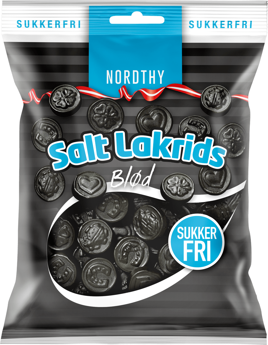 Køb Nordthy Sukkerfri Salt Lakrids - 75 g billigt hos Med24.dk