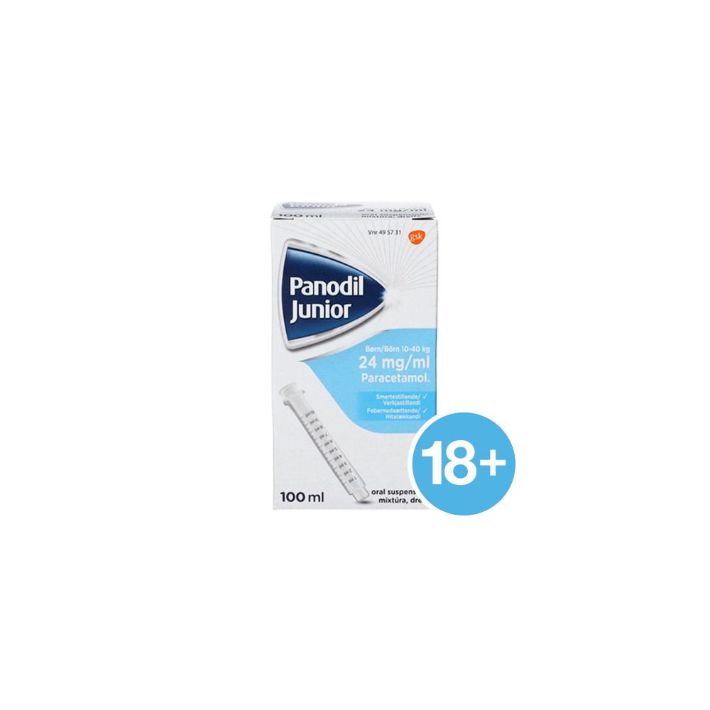 Panodil Junior oral opl. 24 mg/ml - 100 ml. - Med24.dk