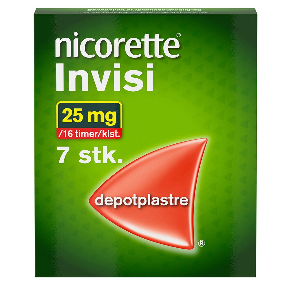 Køb Nicorette Nikotin Invisi Plaster - 25mg/16t - 7 stk. hos Med24.dk