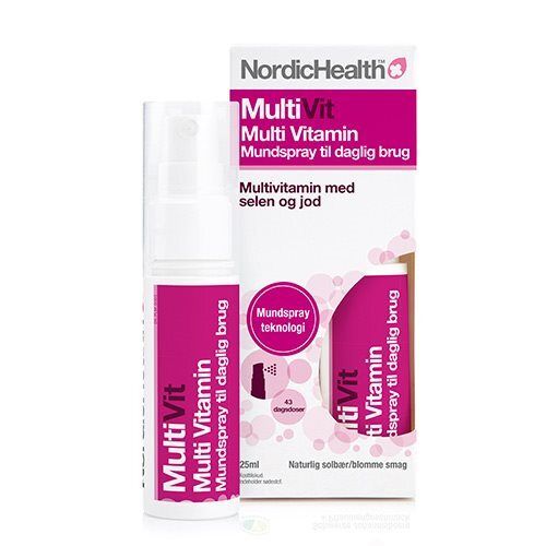 Køb NordicHealth MultiVit Multivitaminspray - 25 ml I Med24.dk
