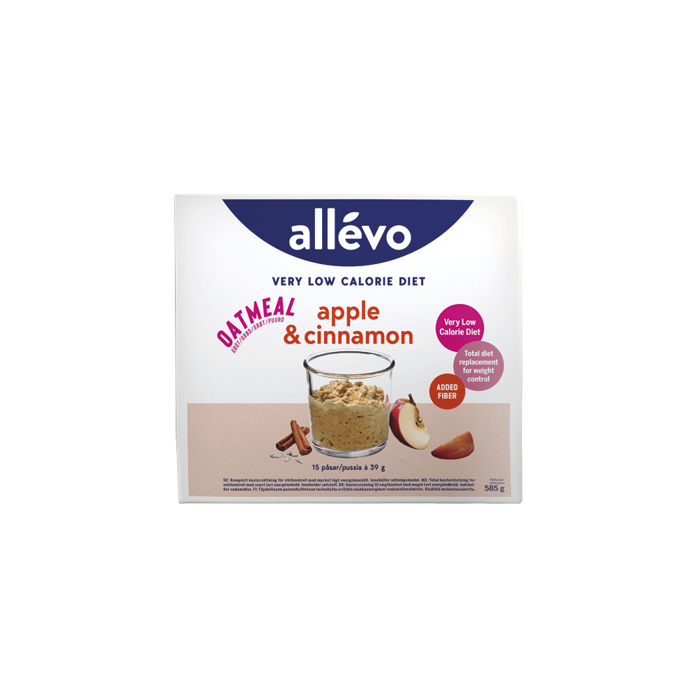 Allévo VLCD Oatmeal Apple & Cinnamon - 15x39 g | Med24.dk