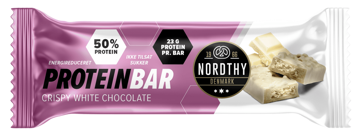 Nordthy Protein Bar Crispy White Chocolate - 45 g | Med24.dk