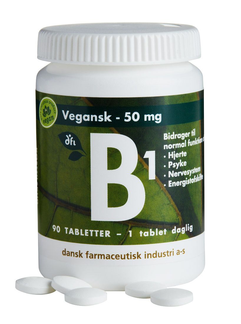 Køb DFI B1-vitamin, 50 mg - 90 tabl. - billigt hos Med24.dk
