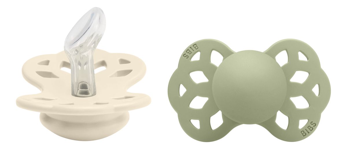 BIBS Infinity Silicone Anatomisk Ivory/Sage 2 pak | Med24.dk