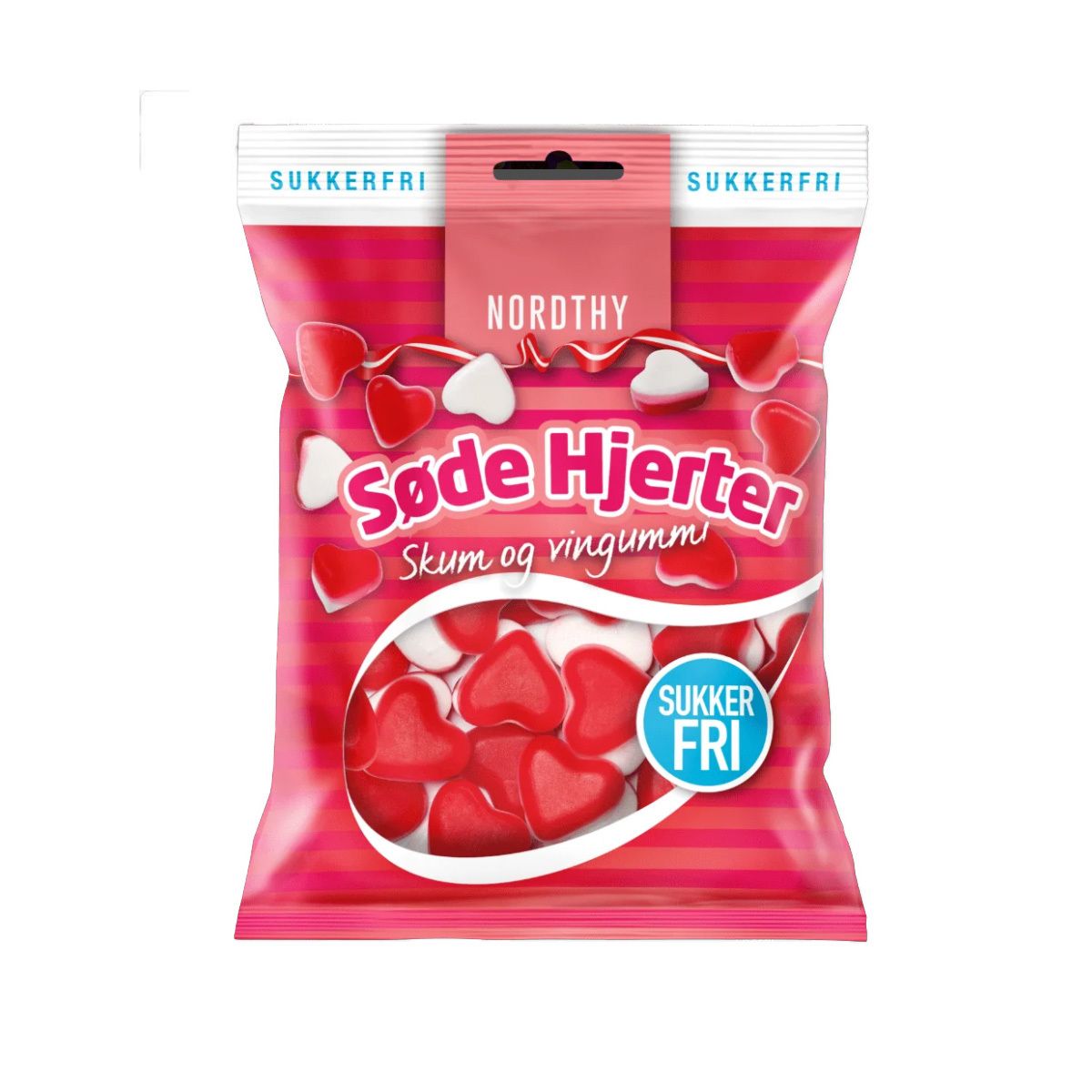 Nordthy Sukkerfri Søde Hjerter - 65 g - Med24.dk
