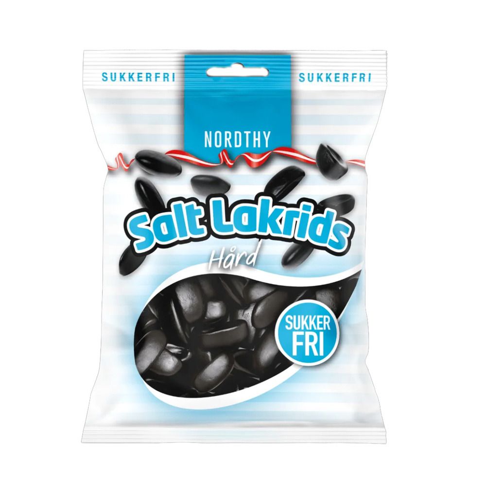 Nordthy Sukkerfri Salt Lakrids Hård - 60 g - Med24.dk