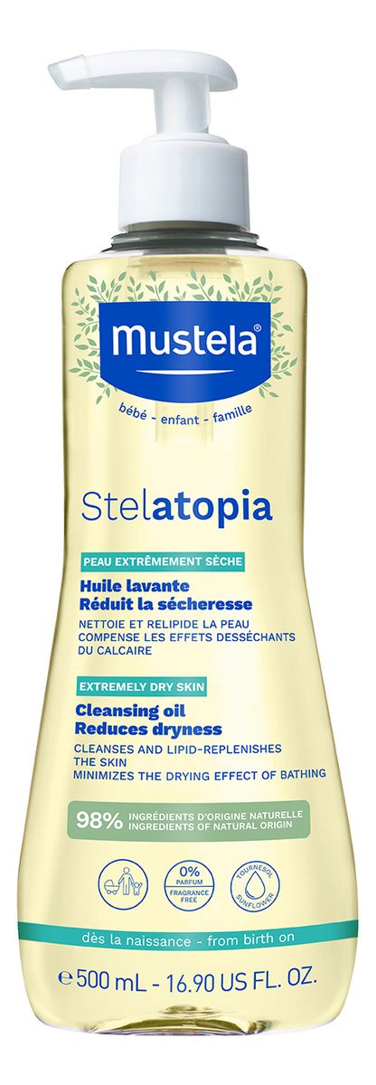 Køb Mustela Stelatopia Cleansing Oil - 500 ml. hos Med24.dk
