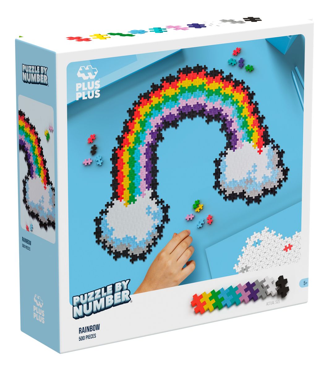 Køb Plus-Plus Puzzle By Number Rainbow - 500 stk. hos Med24.dk