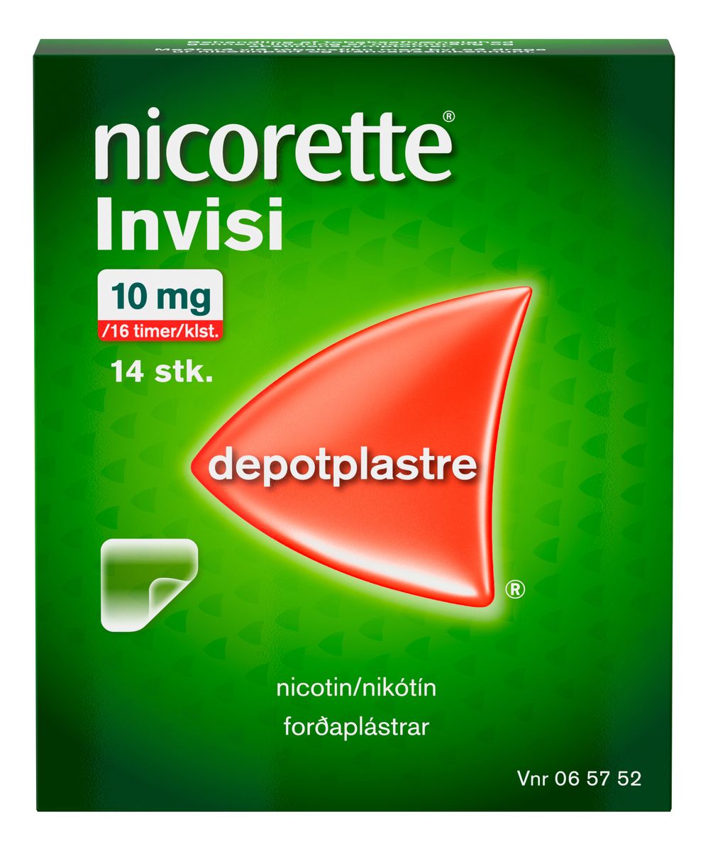 Køb Nicorette Nikotin Invisi Plaster - 10 mg/16t hos Med24.dk