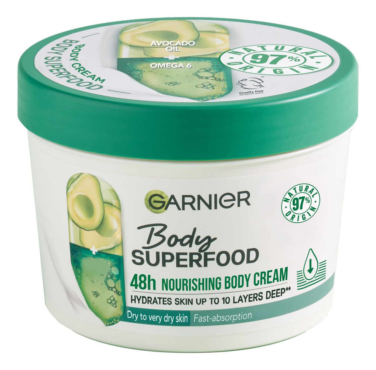 Garnier Body Superfood Avocado Body Cream - 380 ml.