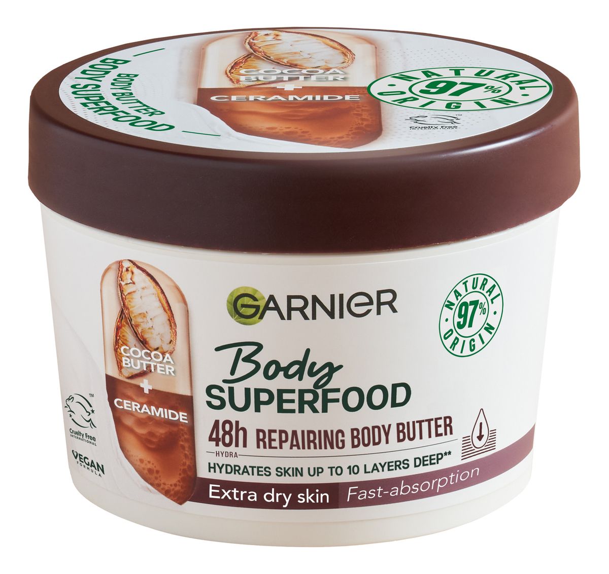 Garnier Body Superfood Cocoa Body Butter - 380 ml. | Med24.dk