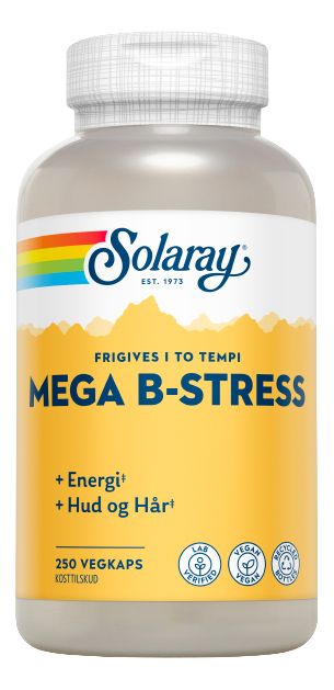 Køb Solaray Mega B-Stress - 250 kaps. -* billigt hos Med24.dk