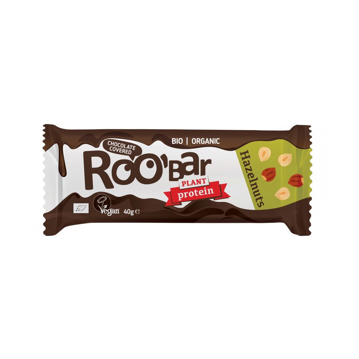 Roobar Protein Choko Hasselnød Ø - 30 g - Med24.dk