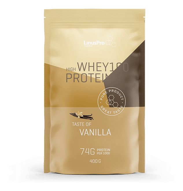 Køb LinusPro Whey100 Vanilla - 400g. billigt hos Med24.dk