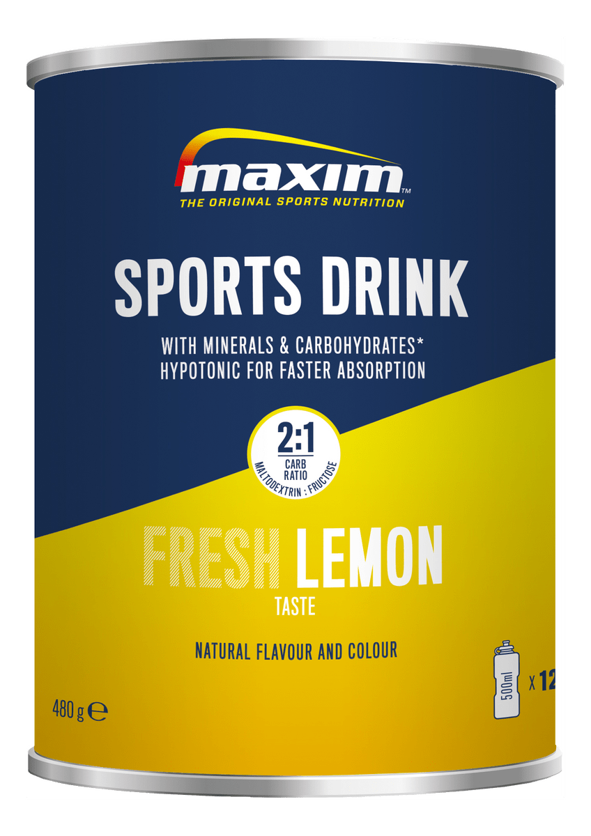 Køb Maxim Sports Drink Lemon - 480 g billigt hos Med24.dk