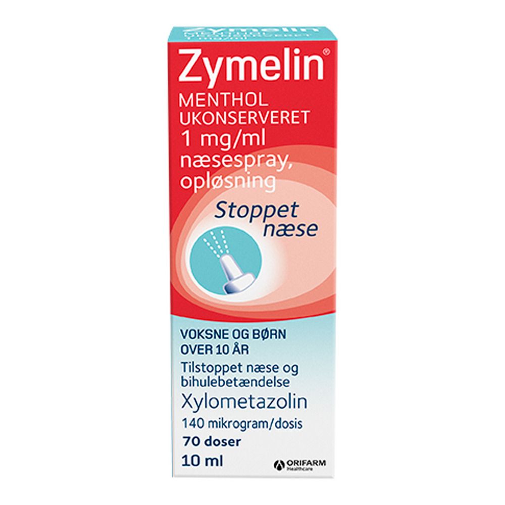Zymelin menthol ukonserveret næsespray 1 mg/ml - Med24.dk