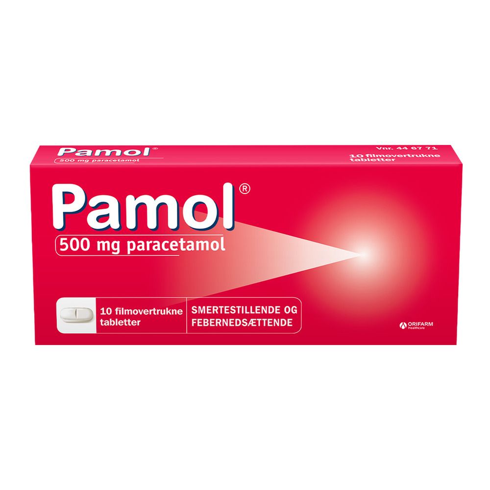 Pamol 500 mg | 10 tabletter | Køb hos Med24.dk
